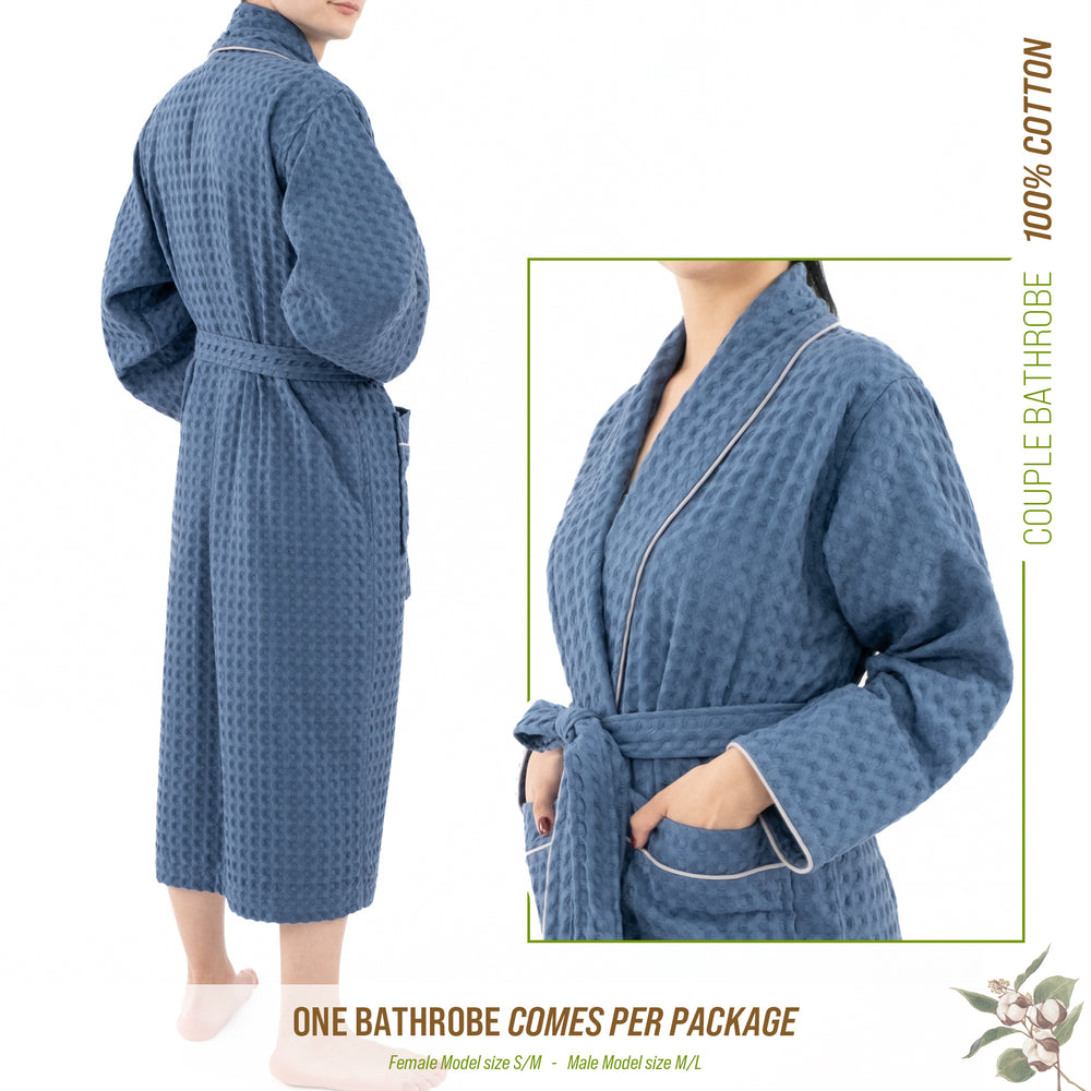 American Soft Linen Premium Collection 100% Cotton Waffle Robes for Women and Men, Kimono