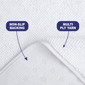 17x24 Inch Bath Rug 100% Cotton Slip Resistant Bottom Base